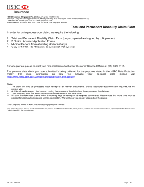 Fillable Online Total and Permanent Disability Claim Form Fax Email Print - pdfFiller