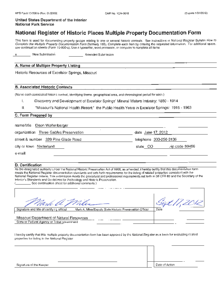 Fillable Online Excelsior Springs, Missouri Historic Mineral Water ...