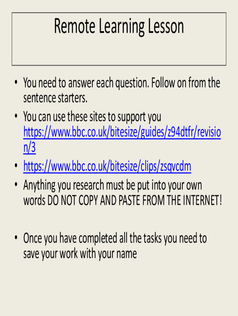 Fillable Online How Bitesize will support you while you're learning ...