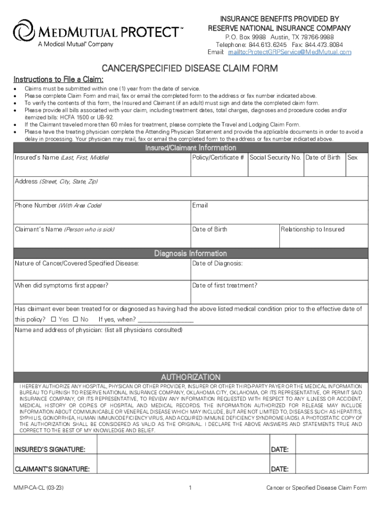 Fillable Online waiver of premium rider claim form - MedMutual Protect ...