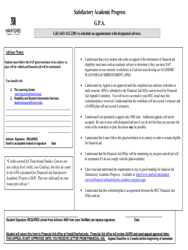 Fillable Online Satisfactory Academic Progress G.P.A. Fax Email Print - pdfFiller