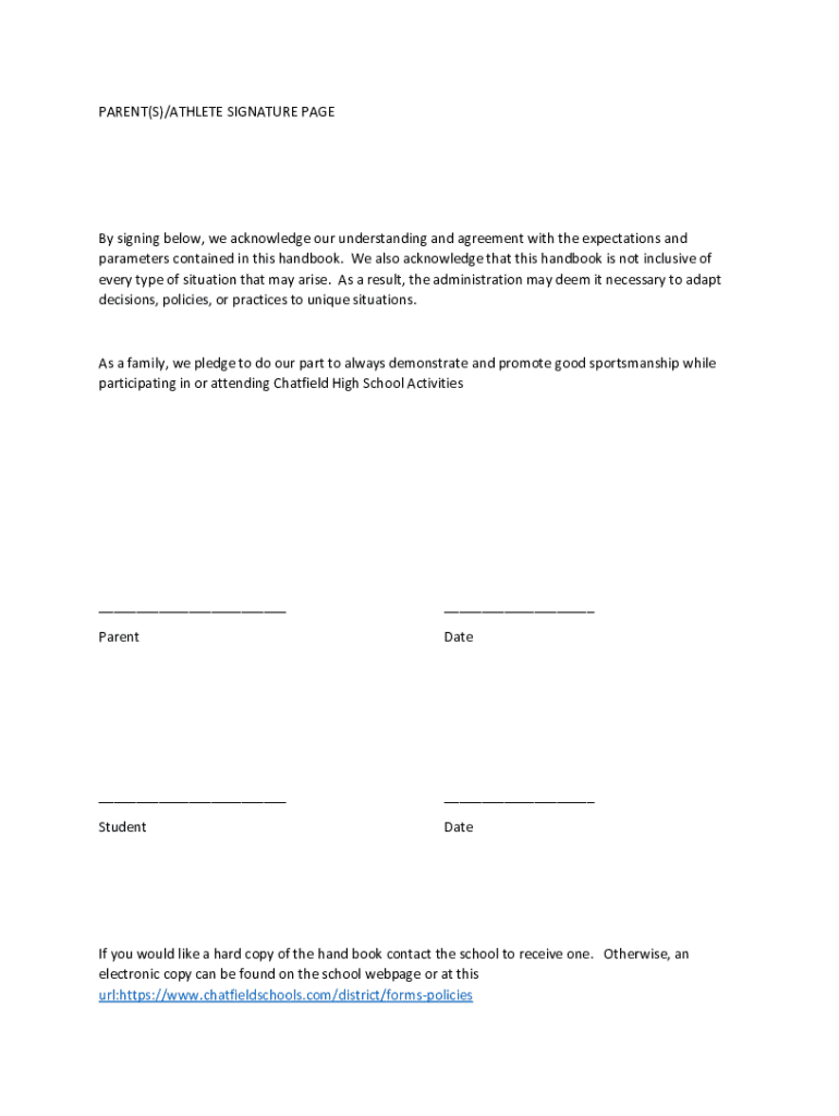 Fillable Online parent(s)/athlete signature page Fax Email Print ...
