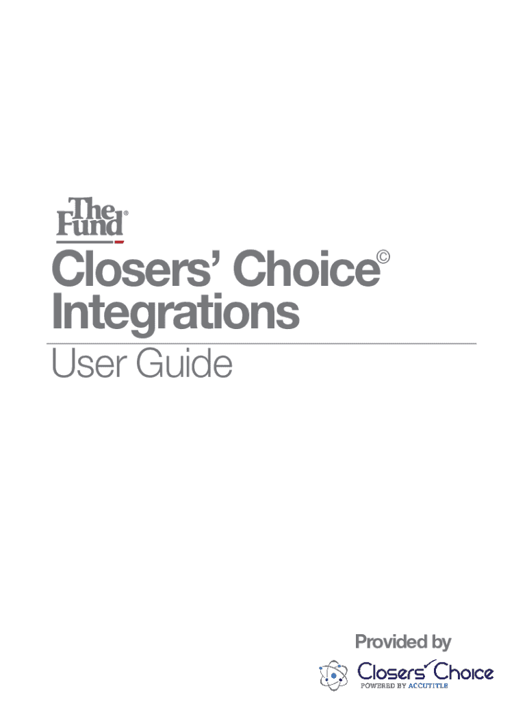 Fillable Online 1. From the Main Screen of Closers' Choice, open the ...