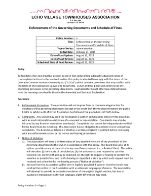 Fillable Online HOA Sample Policies Fax Email Print - pdfFiller