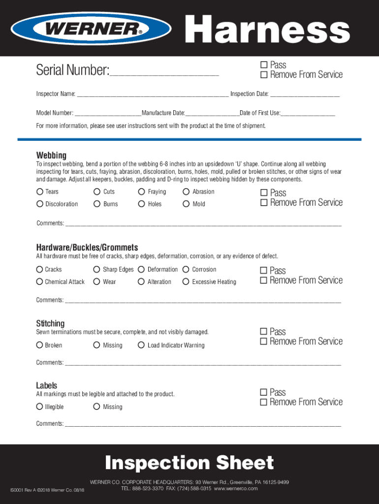 Fillable Online How to Inspect Your Harness and Removal Criteria ...