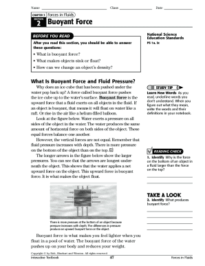 Fillable Online Buoyant Force - Buoyancy Demonstration, Applications ...