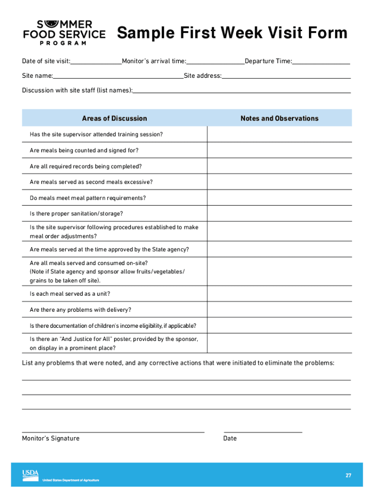 Fillable Online Sample First Week Visit Form Fax Email Print - pdfFiller