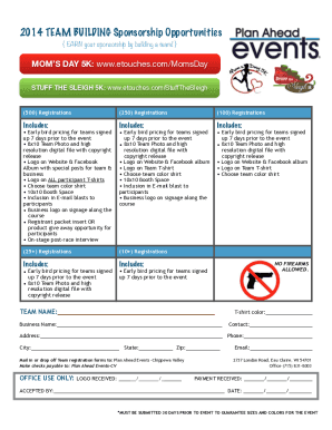 Fillable Online TEAM BUILDING Sponsorship FORM Fax Email Print - pdfFiller