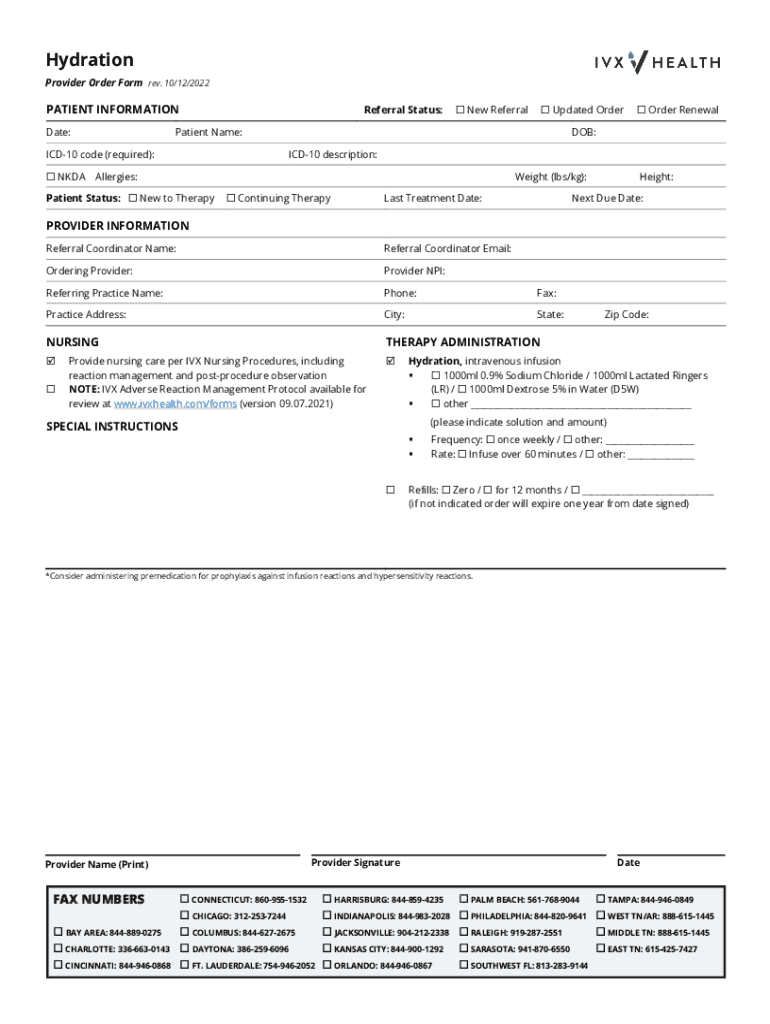 Fillable Online Injectafer infusion order form - strategiccampaignsinc ...