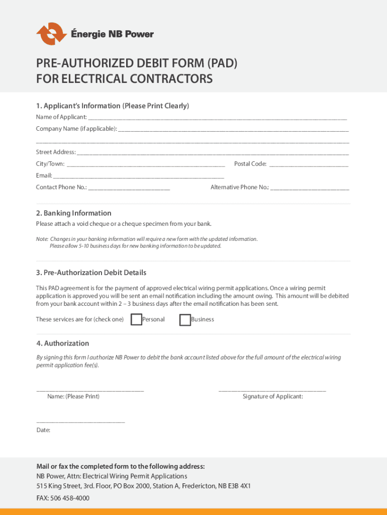 Fillable Online PRE-AUTHORIZED DEBIT FORM (PAD) FOR ... Fax Email Print ...