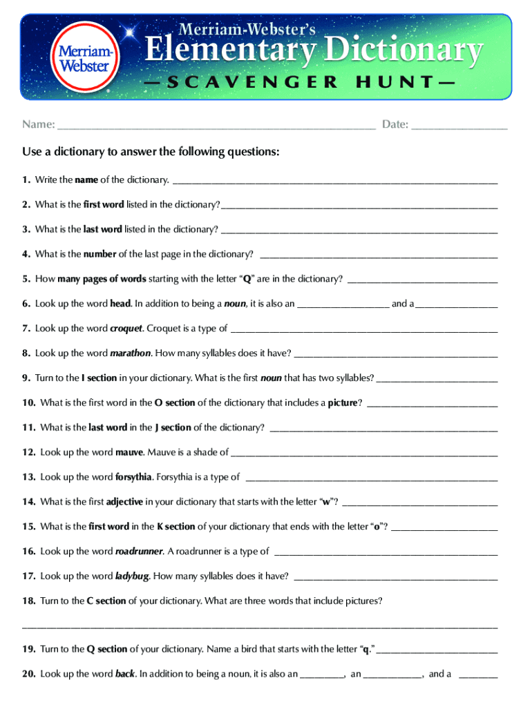 Fillable Online Merriam-Webster: America's Most Trusted Dictionary Fax ...