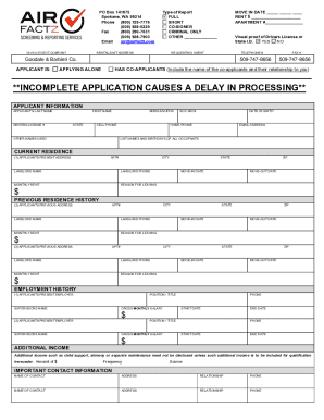 Fillable Online **INCOMPLETE APPLICATION CAUSES A DELAY IN ... Fax ...