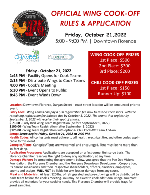 Fillable Online OFFICIAL WING COOK-OFF Fax Email Print - pdfFiller