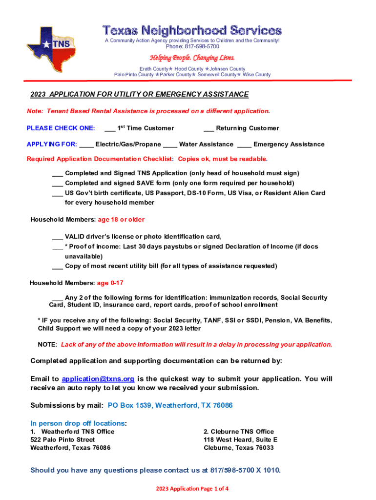 Fillable Online Texas neighborhood services application - Gogo Limits ...