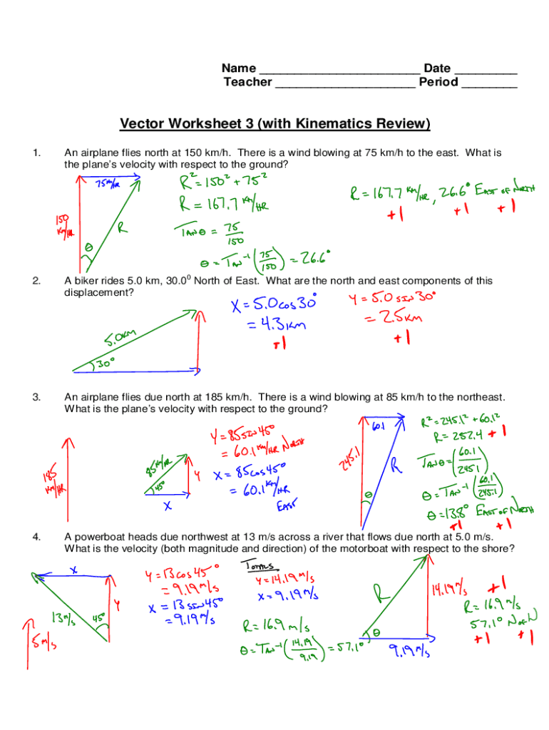 Fillable Online Vector Worksheet 3 with answers Fax Email Print - pdfFiller