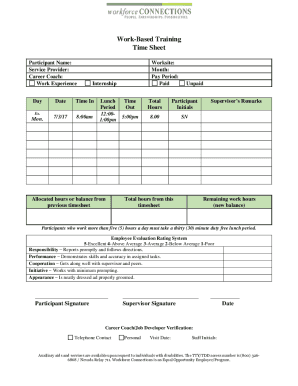 Fillable Online Work-Based Training Fax Email Print - pdfFiller