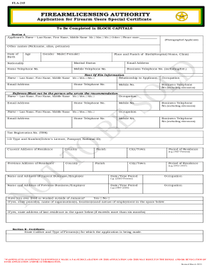 Fillable Online FLA001A-Application for Firearm Licences Certificates ...