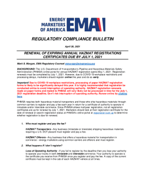 Fillable Online REGULATORY COMPLIANCE BULLETIN Fax Email Print - pdfFiller