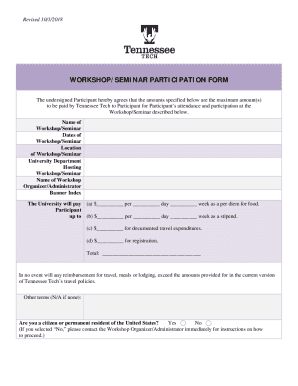 Fillable Online Workshop Participant Form Fax Email Print - pdfFiller