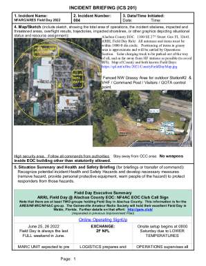 Fillable Online Incident Briefing ICS 201-1: 1. Incident/Event Name 2 ...