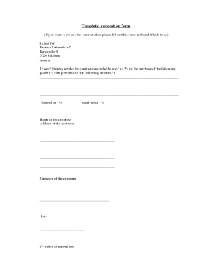 Fillable Online Template- revocation form Fax Email Print - pdfFiller