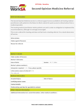 Fillable Online Second Opinion Medicine Referral Form. Second Opinion ...