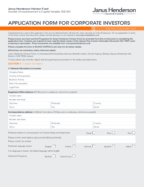 Fillable Online Janus Henderson Horizon Fund THE TERMS USED BUT ... Fax ...