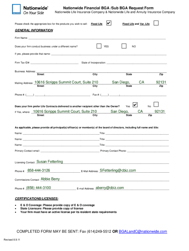 Fillable Online BGA Agreement Request.doc Fax Email Print - pdfFiller