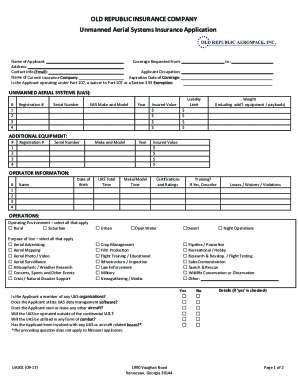 Fillable Online application for hull and liability insurance unmanned ...