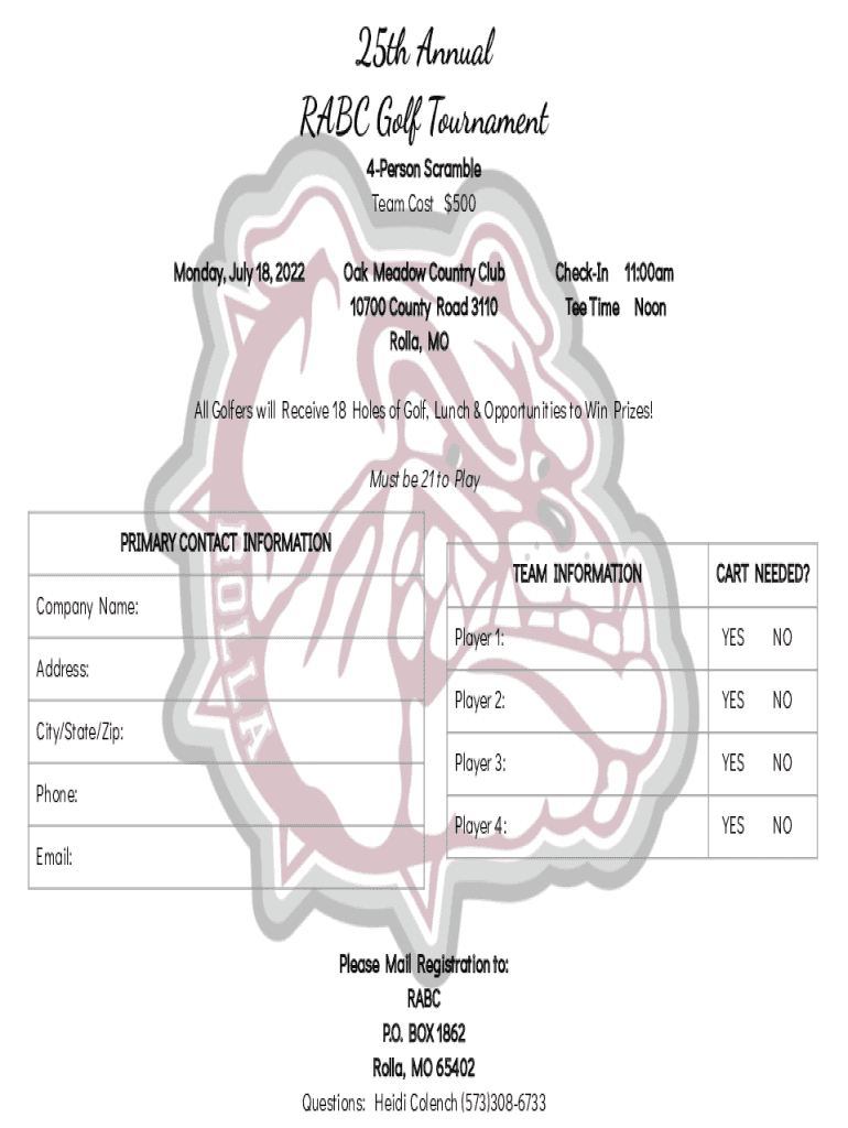 Fillable Online GOLF: RABC Golf Tourney attracts 30, four-person teams ...