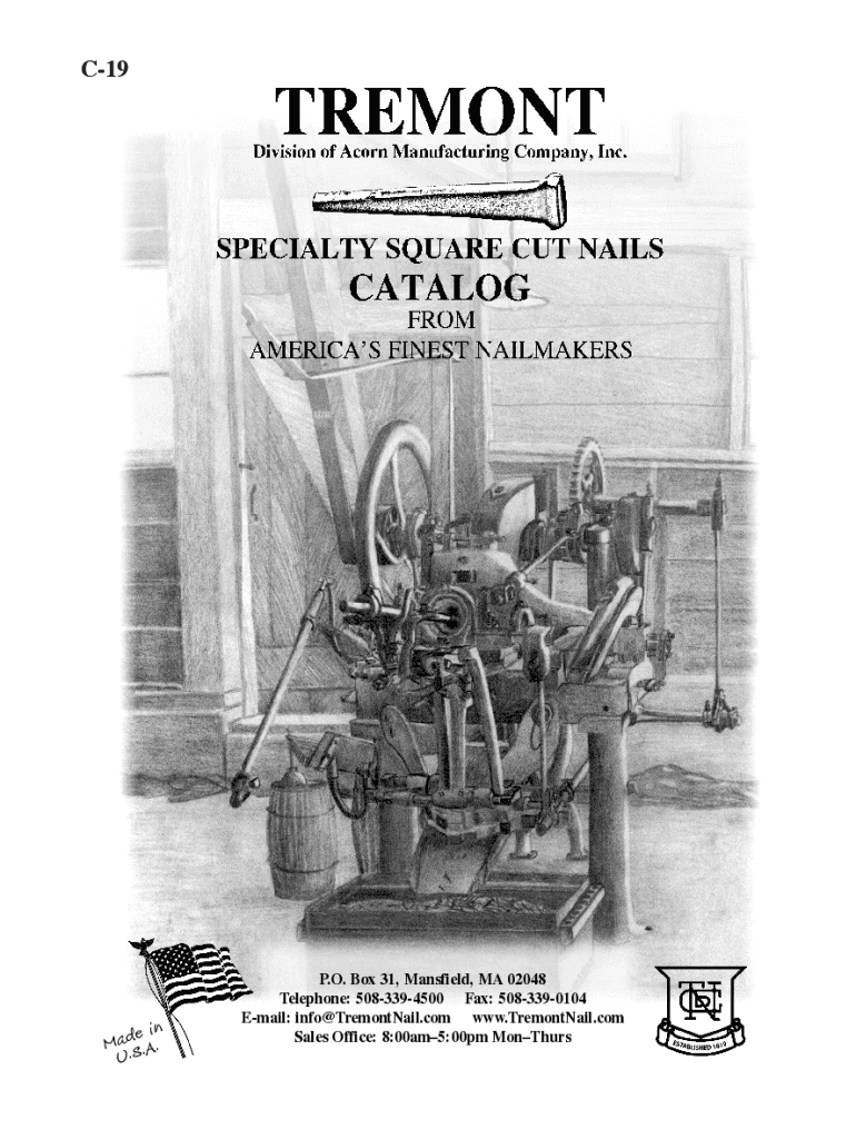 Fillable Online Form Nails - Tremont Steel Cut Nails Fax Email Print ...