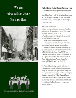 Fillable Online Western Prince William County Scavenger Hunt Fax Email ...