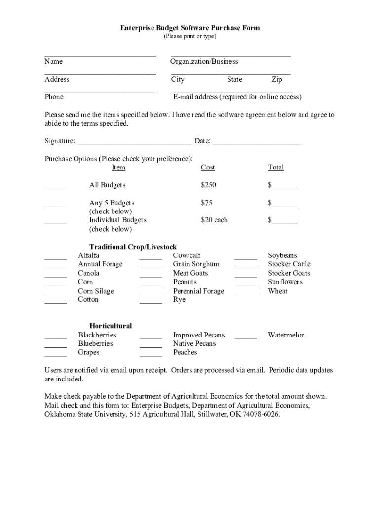 Fillable Online Software Purchase Form Fax Email Print - pdfFiller