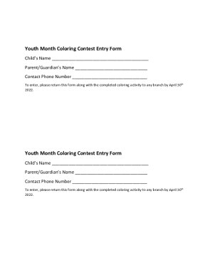 Fillable Online Youth Month Coloring Contest Entry Form.docx Fax Email ...