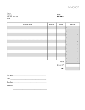 Fillable Online template invoice - INVOICE Your Company Name ... Fax ...
