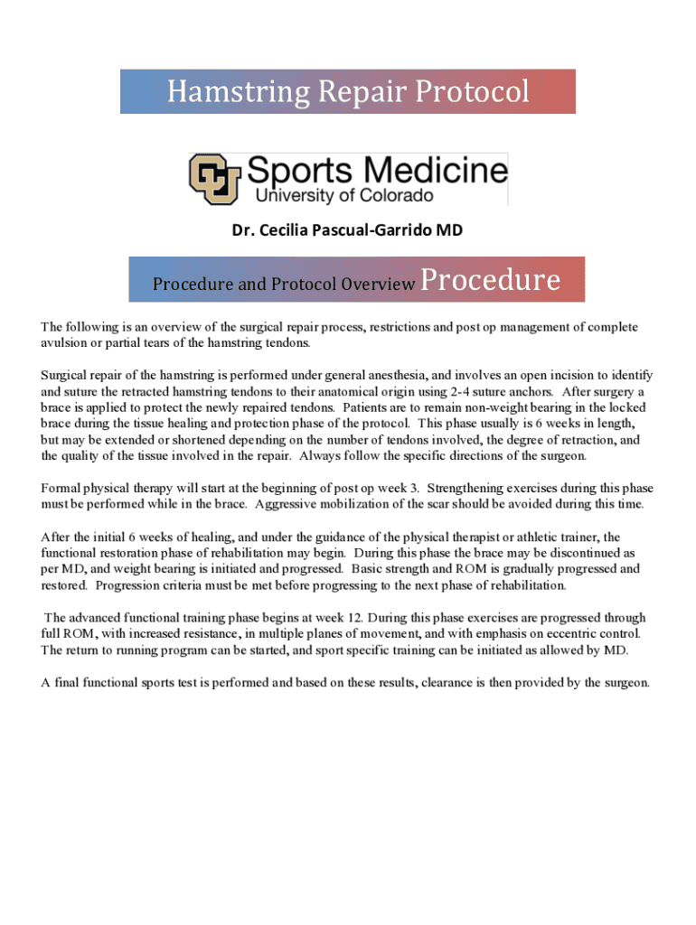 Fillable Online Repair of Proximal Hamstring Tears: A Surgical ...