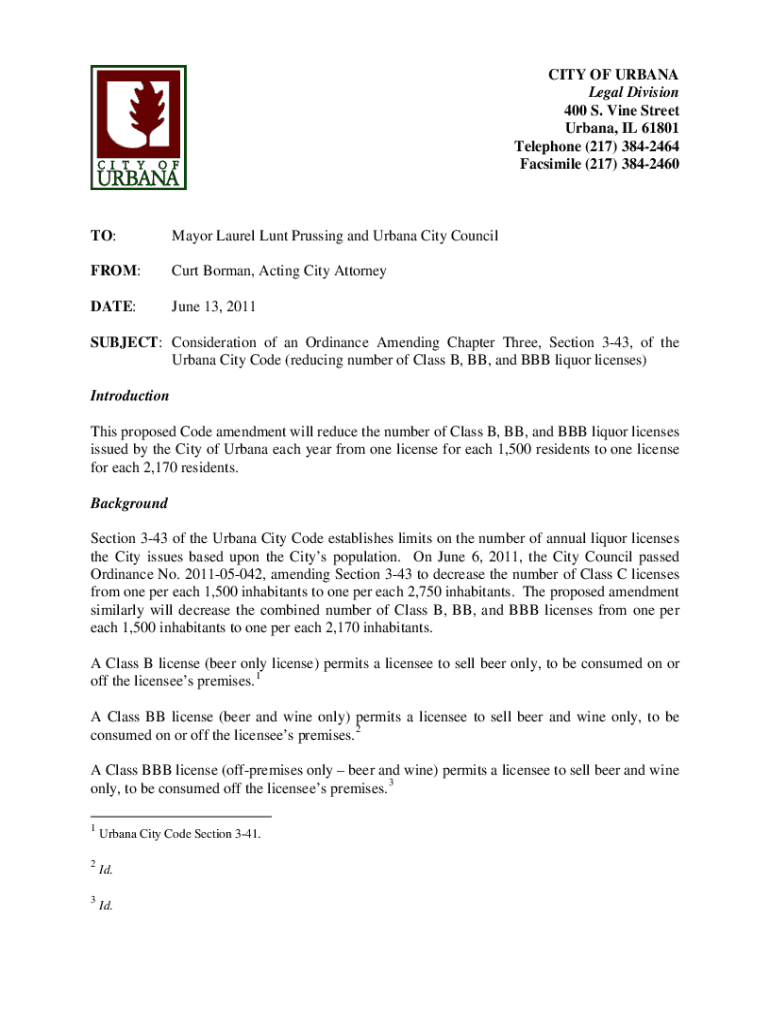 Fillable Online Mayor Laurel Lunt Prussing and Members of the Urbana ...