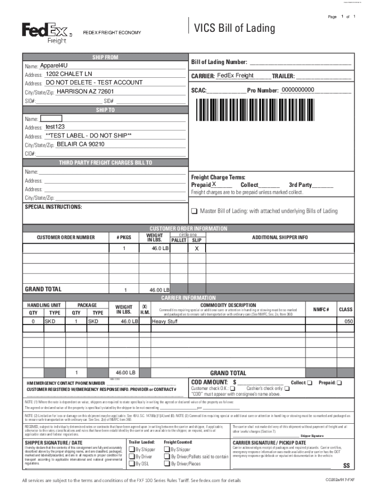 Fillable Online FEDEX FREIGHT ECONOMY Fax Email Print - pdfFiller