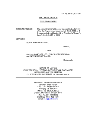 Fillable Online Application for Appointment of Receiver Fax Email Print ...