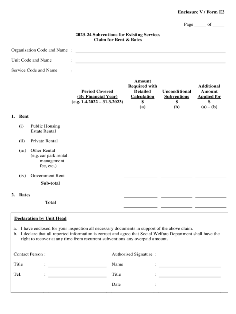 Fillable Online Enclosure V / Form E2 Fax Email Print - pdfFiller