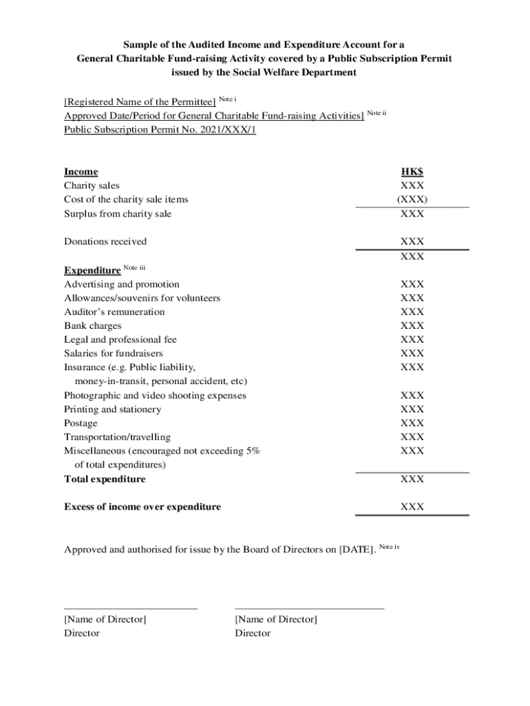 Fillable Online Sample of the Income and Expenditure Account for a Fax Email Print - pdfFiller