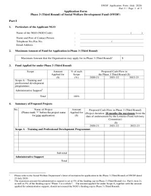 Fillable Online Application Form Phase 3 (Third Round) of Social ...