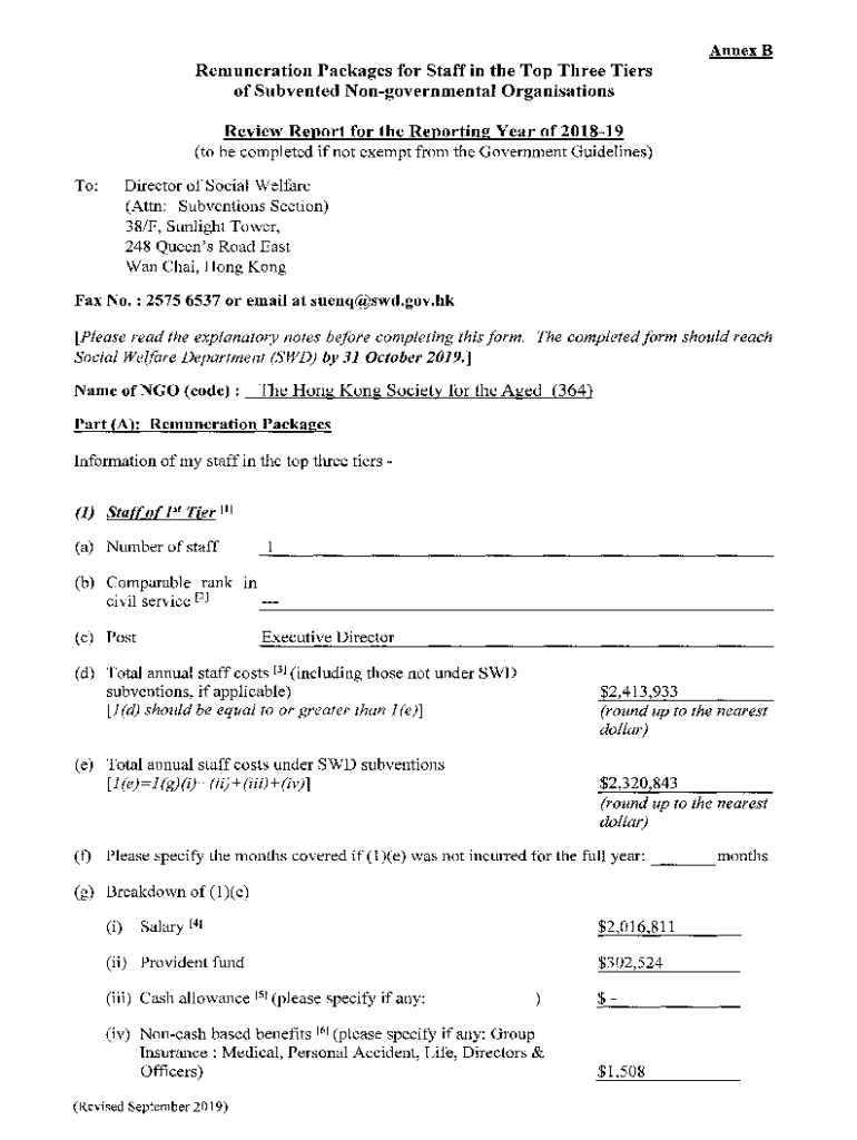 Fillable Online Annex B Remuneration Packages for Staff in the Top Three ... Fax Email Print ...