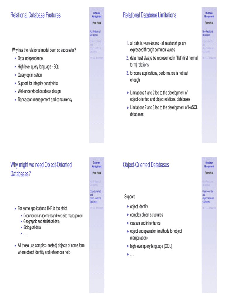 Fillable Online Understanding Relational Databases And Why They Are