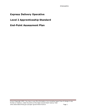 Fillable Online Express Delivery Operative End-Point Assessment Fax ...