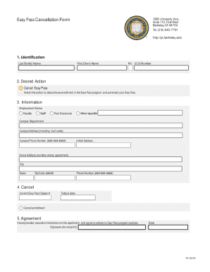Fillable Online pt berkeley Easy Pass Release Form Fax Email Print - pdfFiller