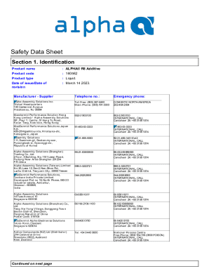 Fillable Online ALPHA 857 FLUX WS - Alpha Assembly SDS GHS Americas Fax ...