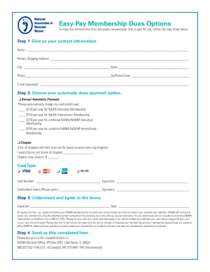 Fillable Online Easy-Pay Membership Dues Options Fax Email Print ...