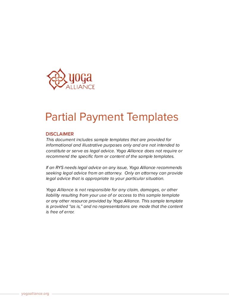 Fillable Online Partial Payment Templates Fax Email Print - pdfFiller