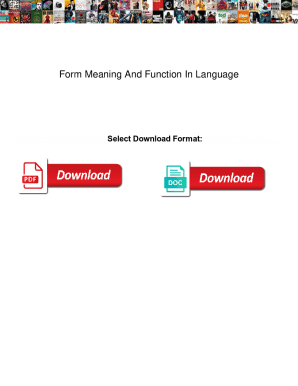 Fillable Online Form Meaning And Function In Language. Form Meaning And ...